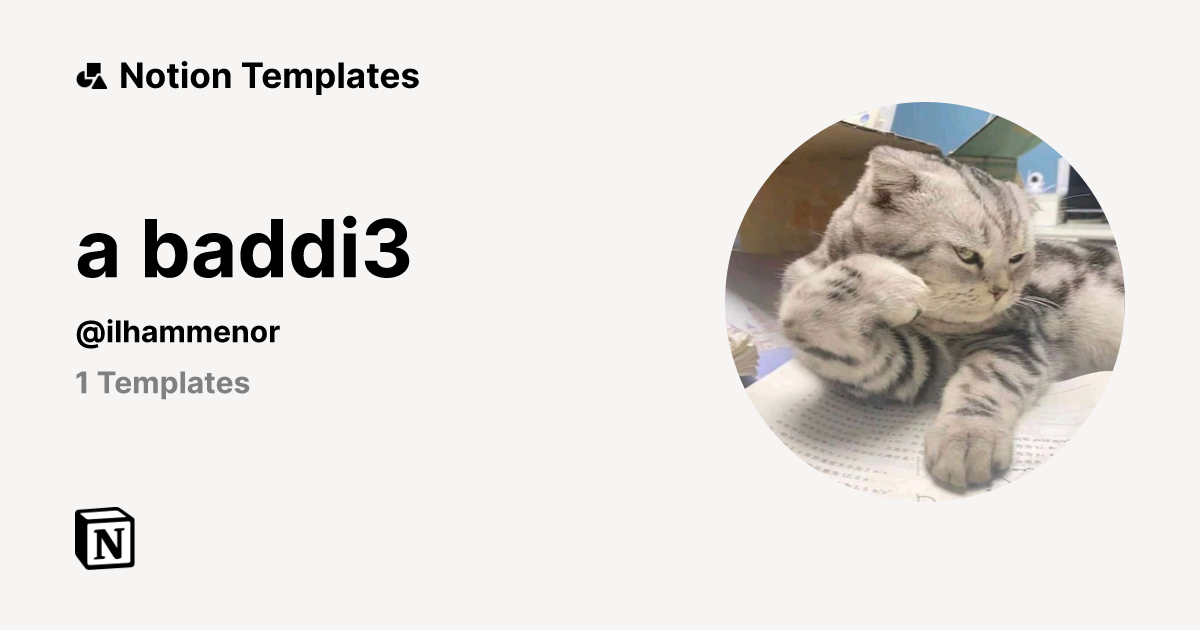 a baddi3 | Template Creator | Notion Marketplace