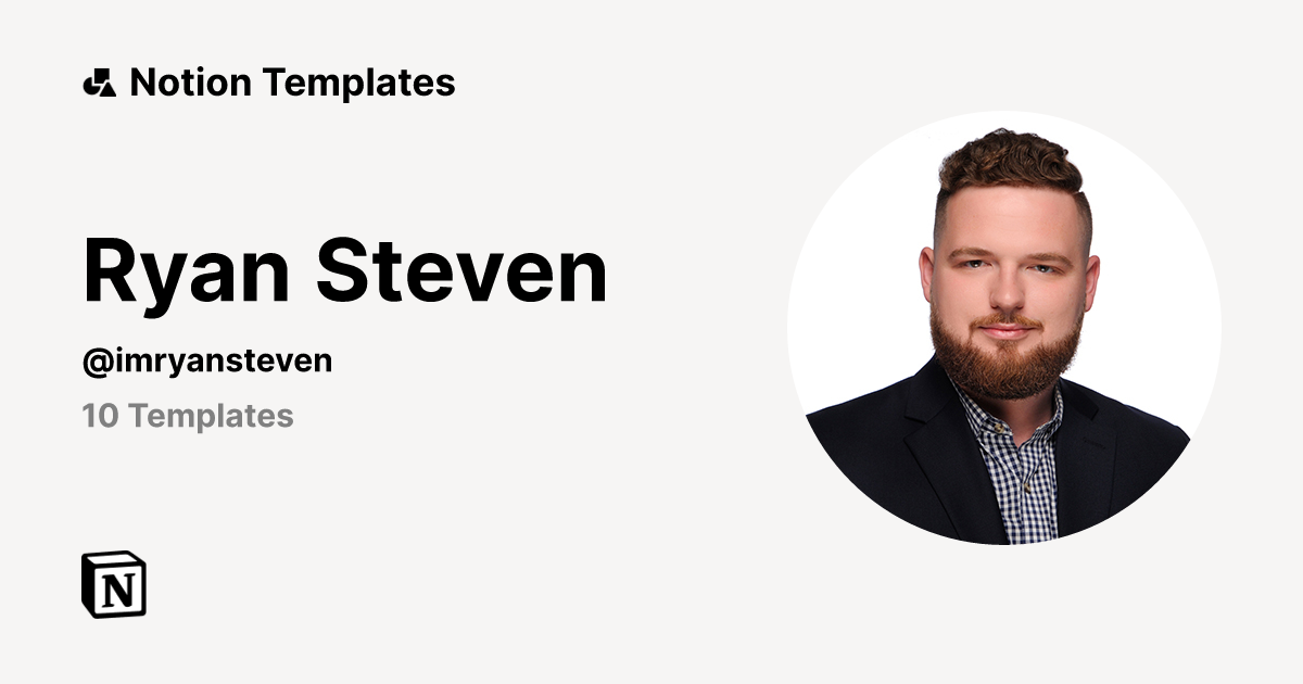 Ryan Steven | Template Creator | Notion Marketplace