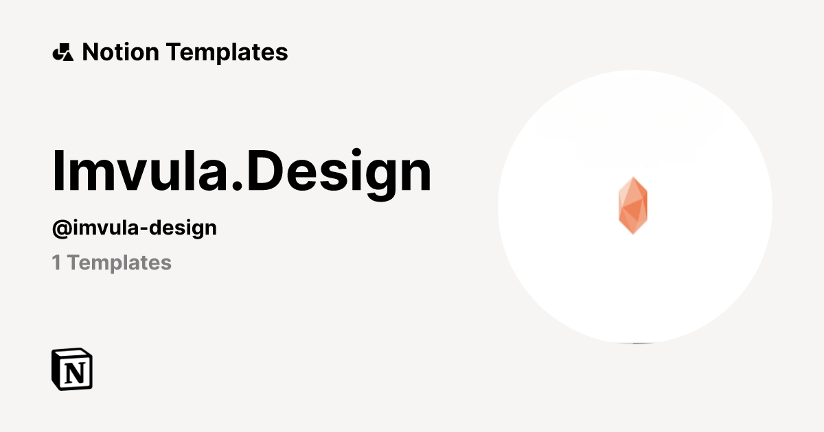 Imvula.Design | Template Creator | Notion Marketplace