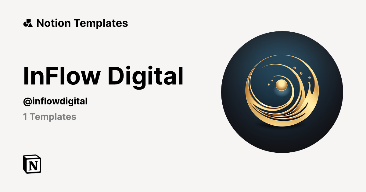 InFlow Digital | Template Creator | Notion Marketplace