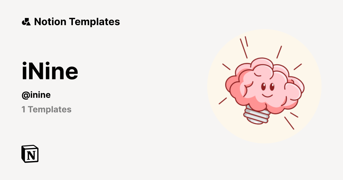 iNine | Template Creator | Notion Marketplace