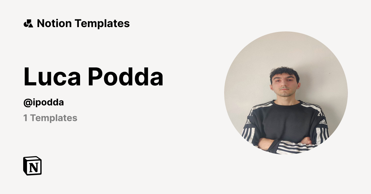 Luca Podda | Template Creator | Notion Marketplace