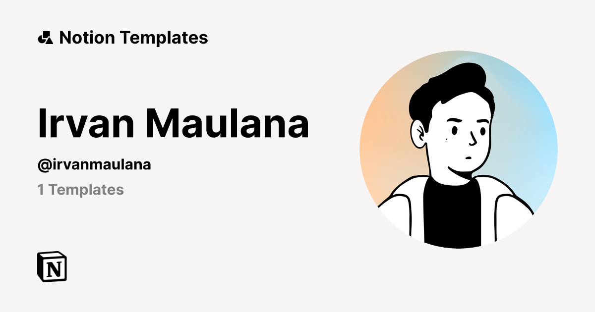 Irvan Maulana | Template Creator | Notion Marketplace