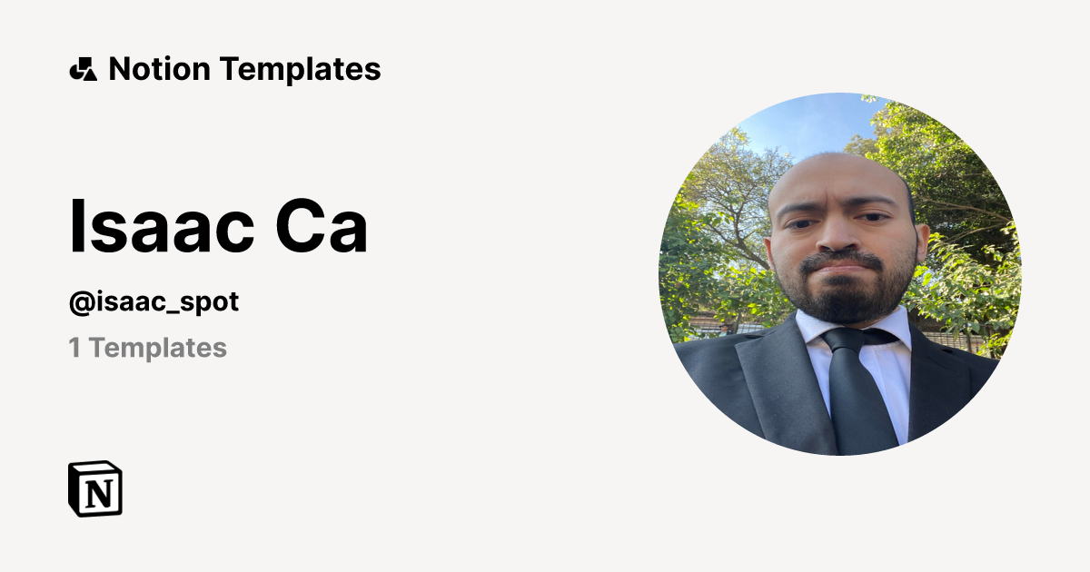 Isaac Ca | Template Creator | Notion Marketplace