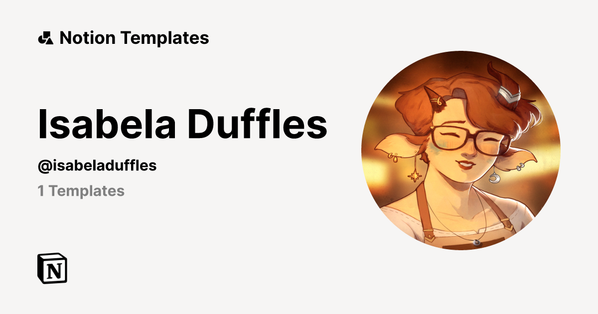 Isabela Duffles | Template Creator | Notion Marketplace