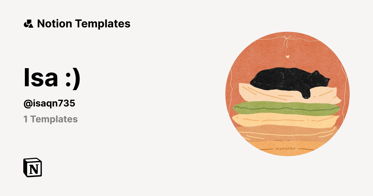 Isa :) | Template Creator | Notion Marketplace