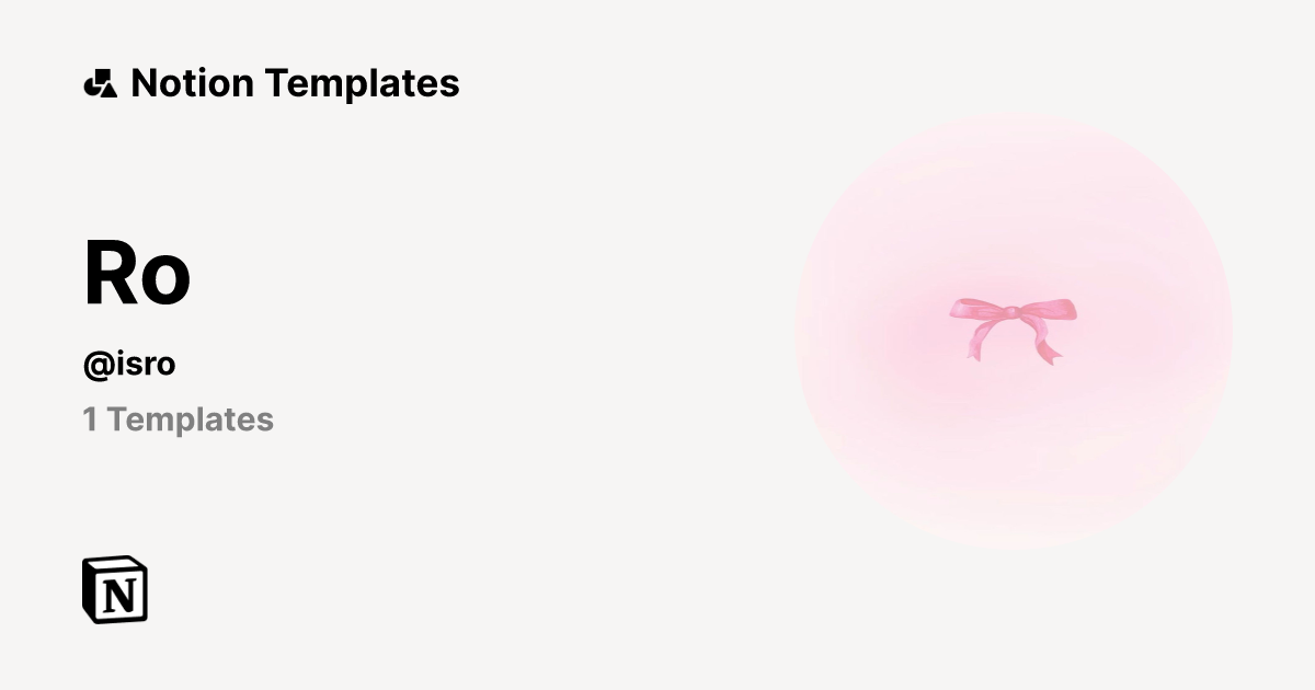 Ro | Template Creator | Notion Marketplace