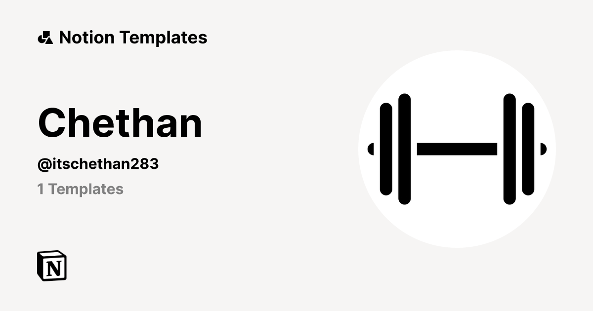 Chethan | Template Creator | Notion Marketplace