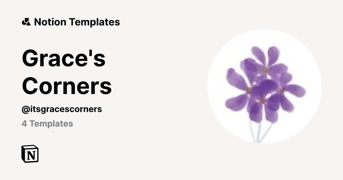 Grace's Corners | Template Creator | Notion Marketplace