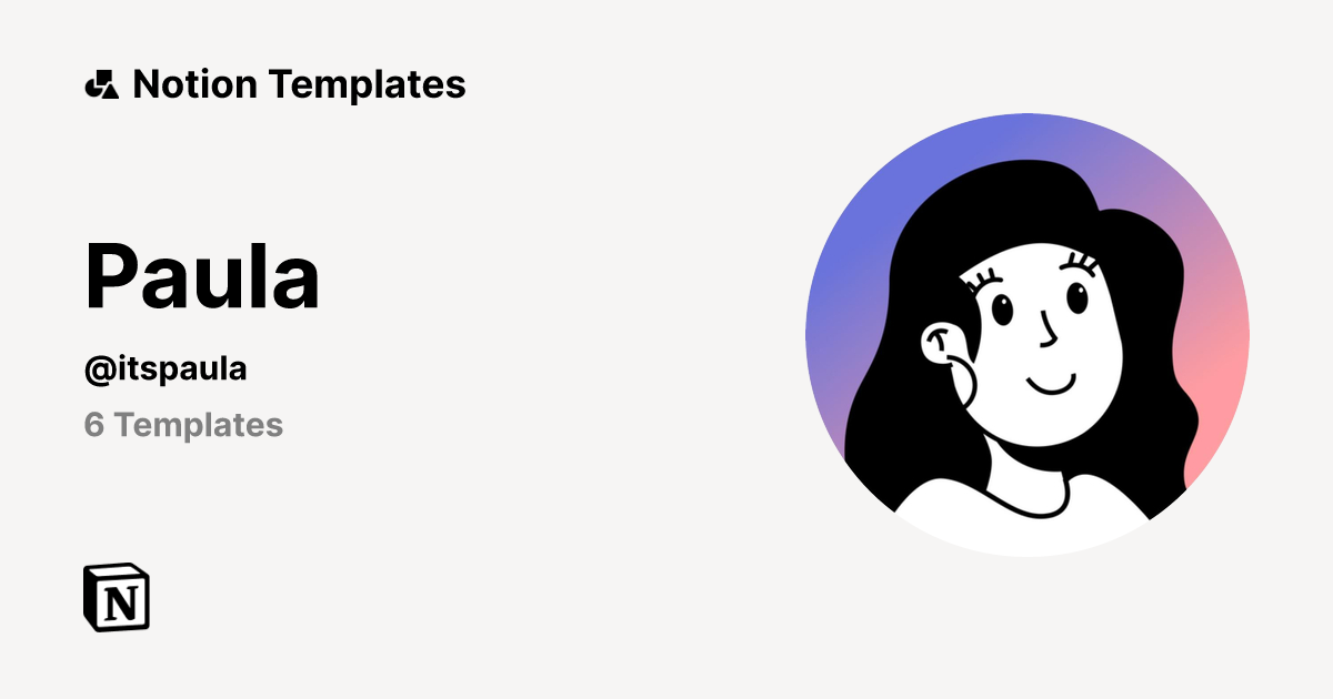 Paula | Template Creator | Notion Marketplace