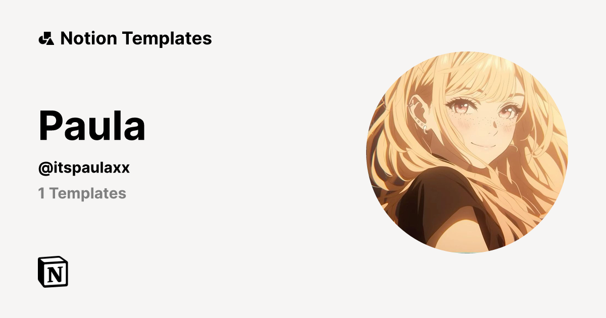 Paula | Template Creator | Notion Marketplace