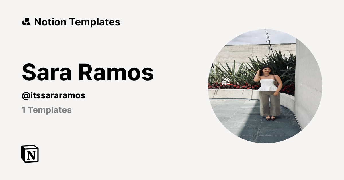Sara Ramos | Template Creator | Notion Marketplace