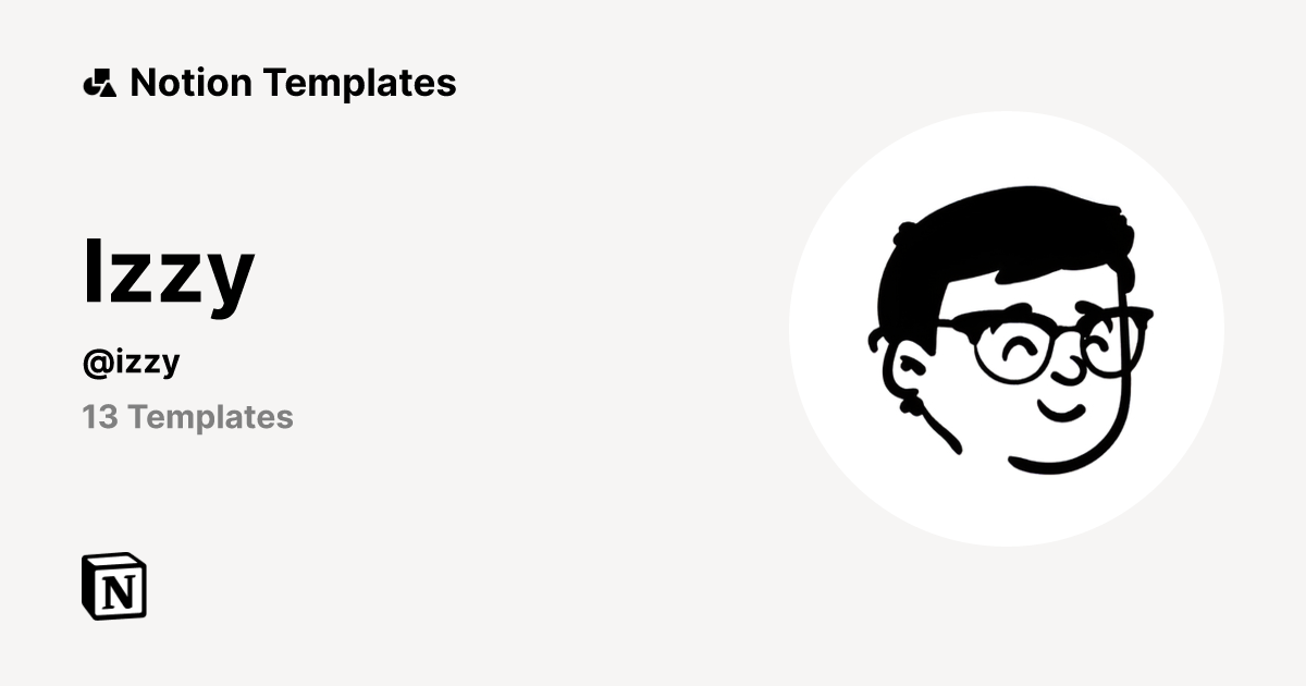 Izzy | Template Creator | Notion Marketplace