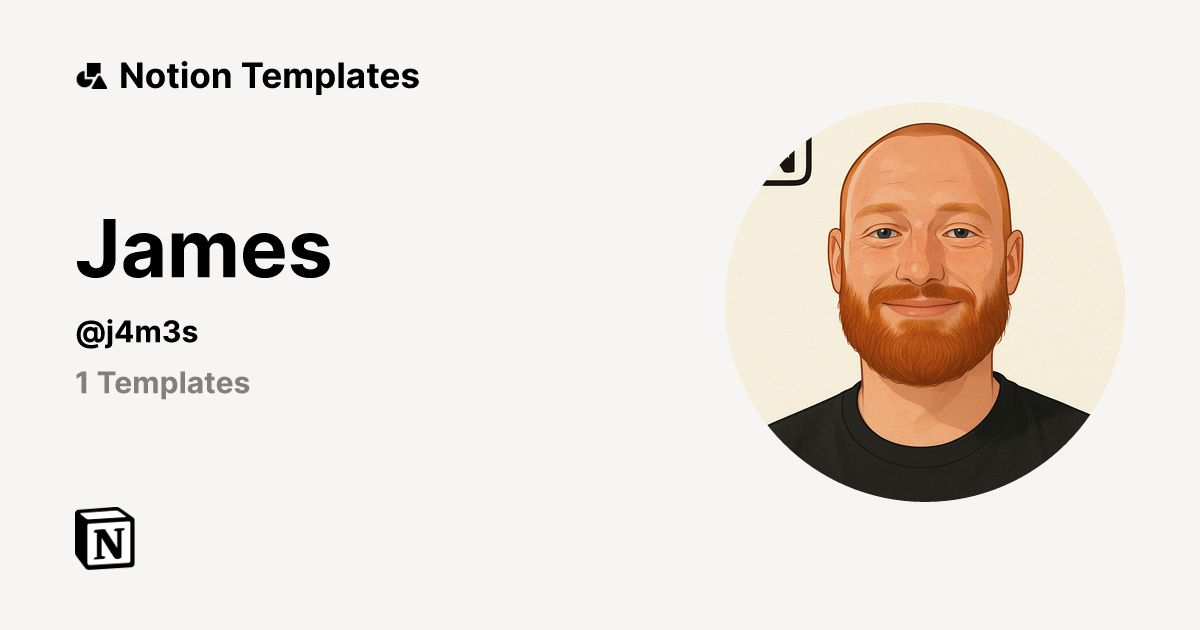 James | Template Creator | Notion Marketplace