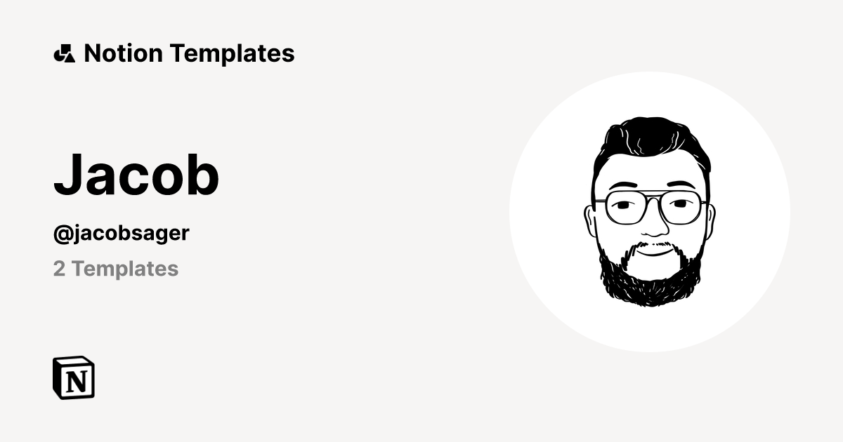 Jacob | Template Creator | Notion Marketplace