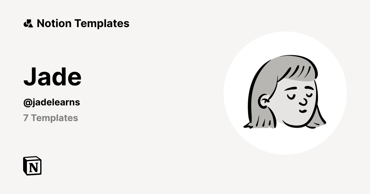 Jade | Template Creator | Notion Marketplace
