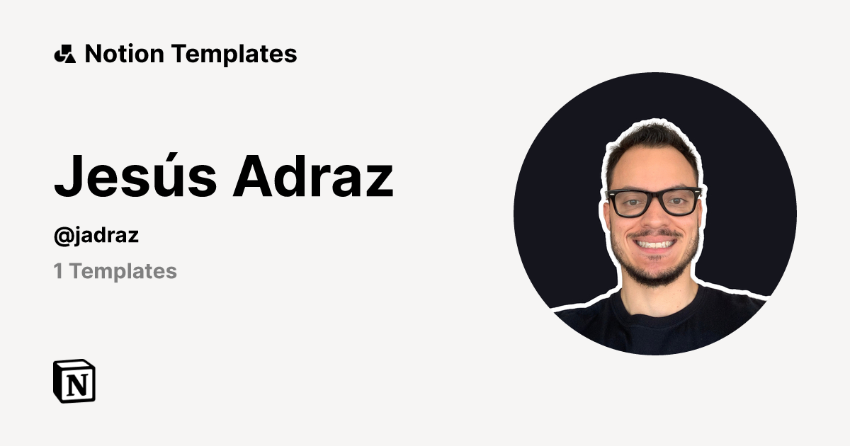 Jesús Adraz | Template Creator | Notion Marketplace