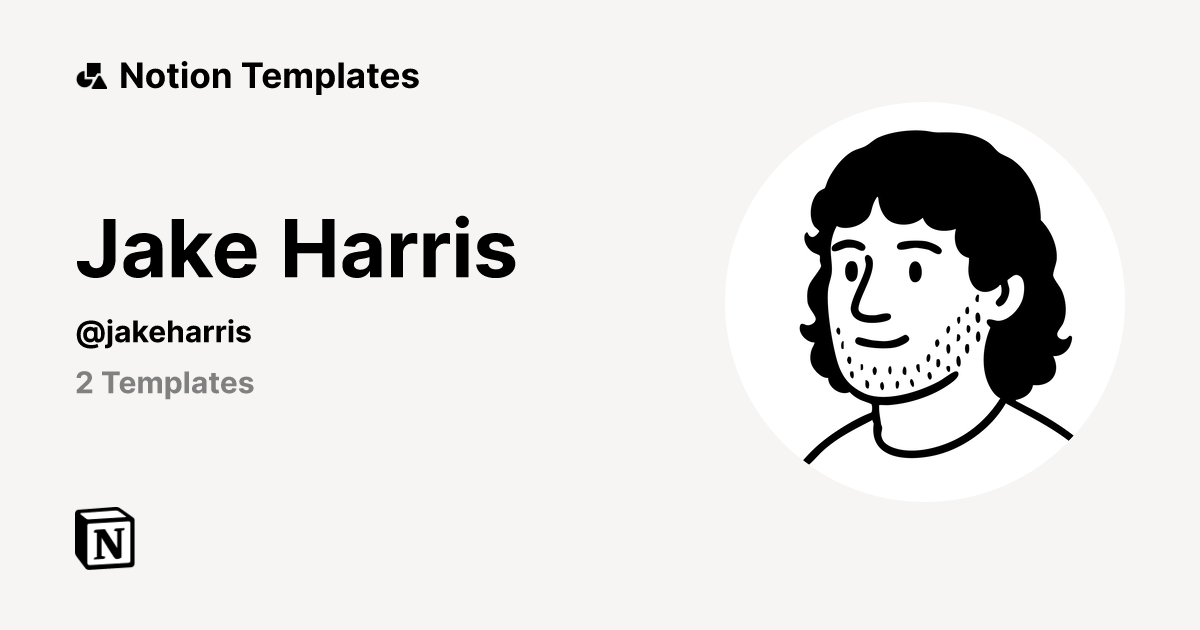 Jake Harris | Template Creator | Notion Marketplace