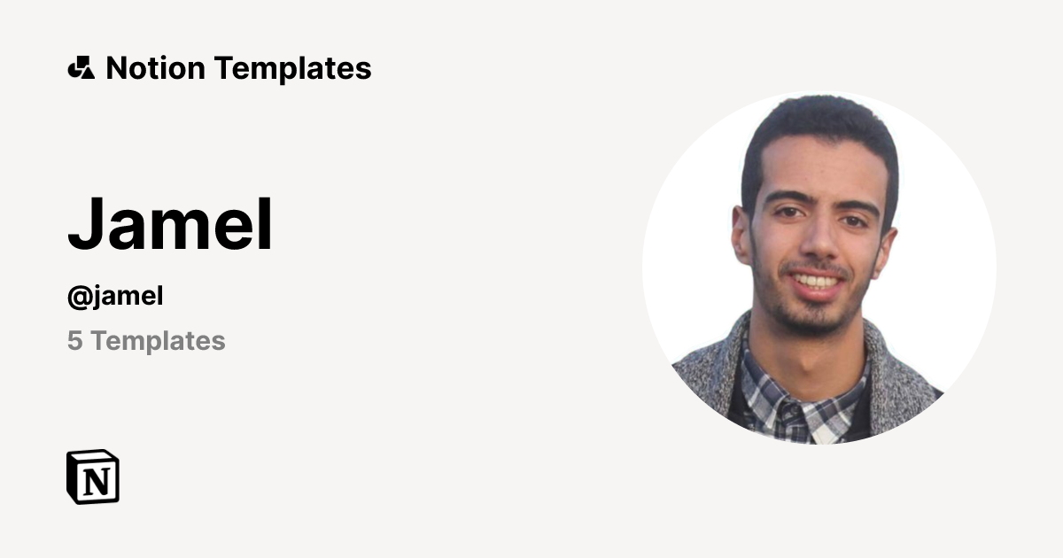 Jamel | Template Creator | Notion Marketplace