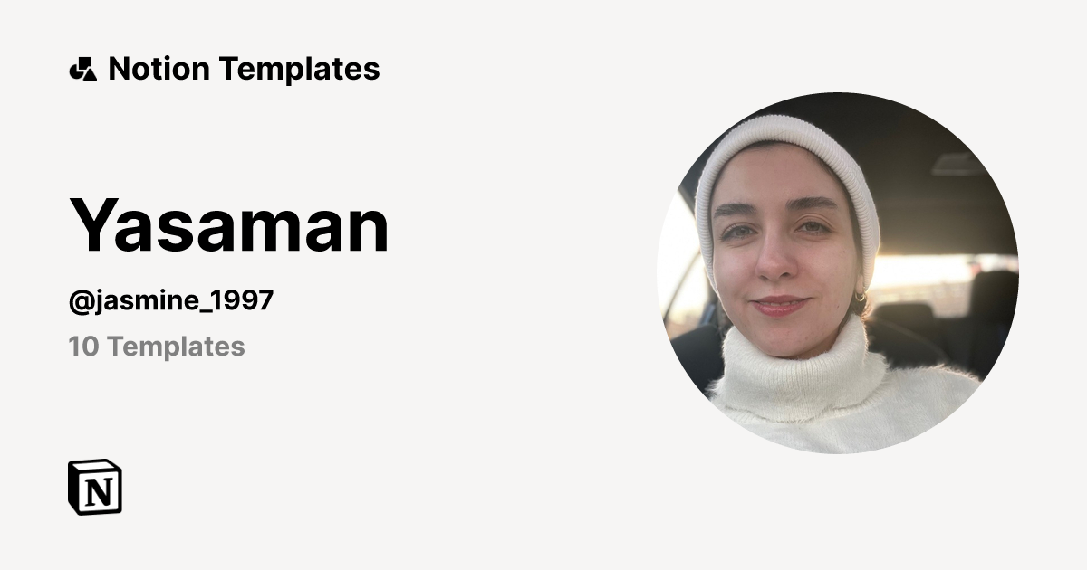 Yasaman | Template Creator | Notion Marketplace