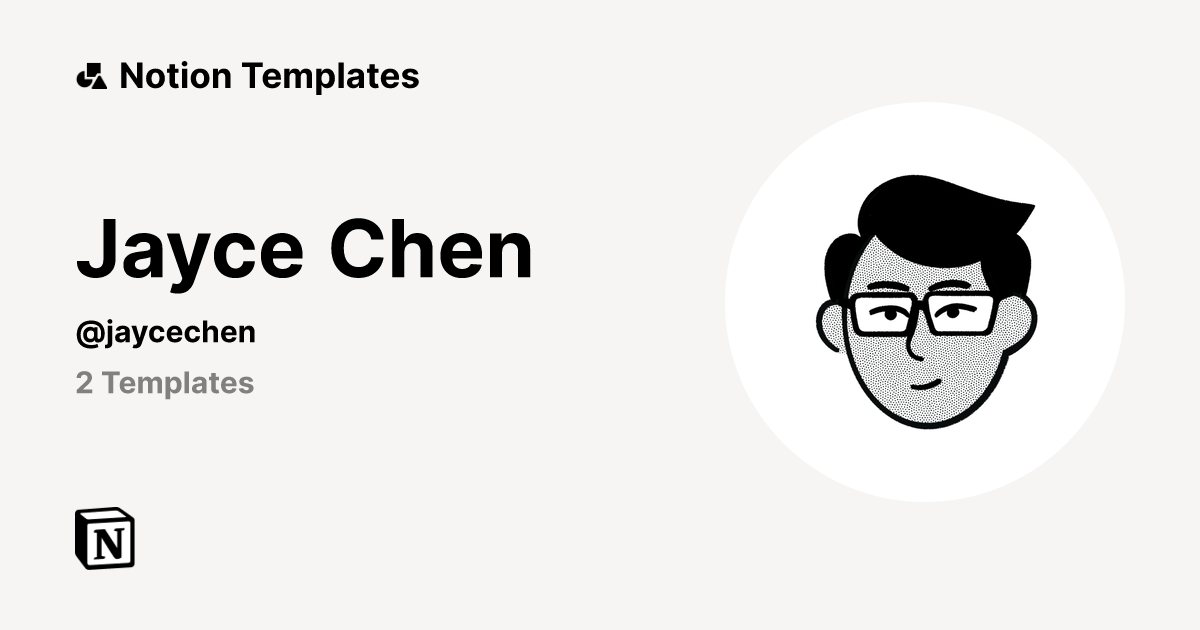 Jayce Chen | Template Creator | Notion Marketplace