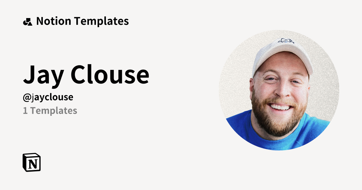 Jay Clouse | Template Creator | Notion Marketplace