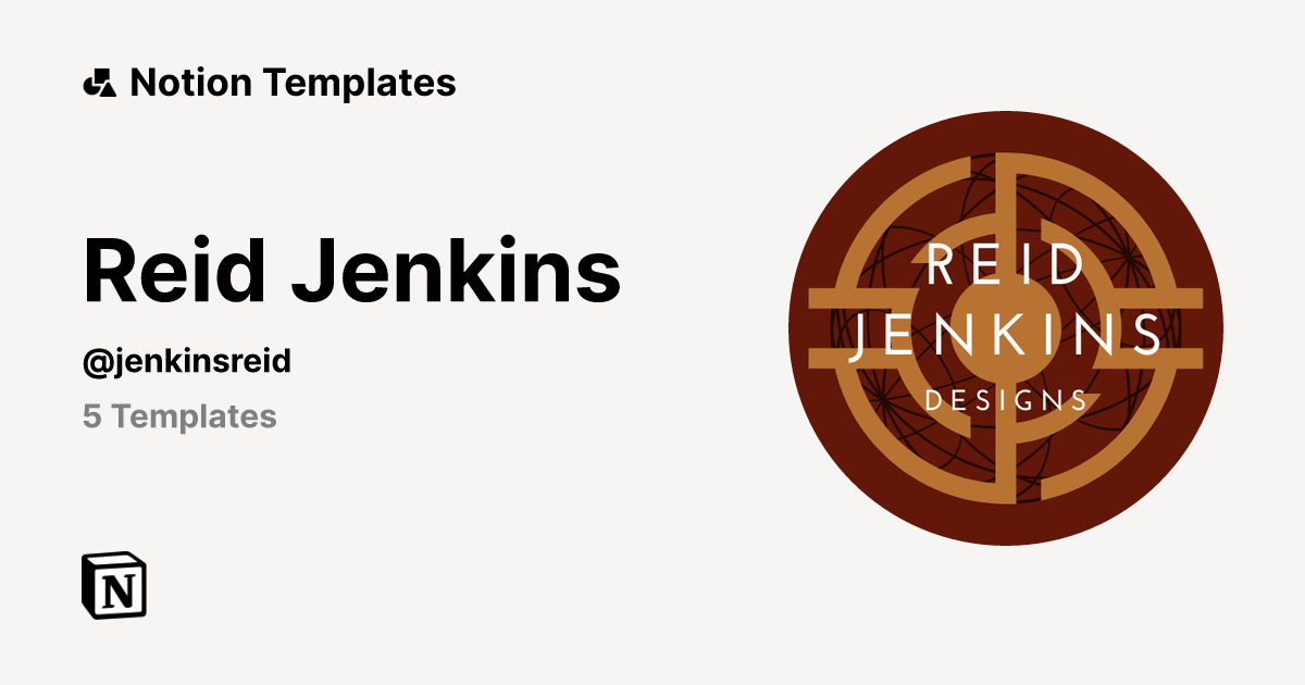 Reid Jenkins | Template Creator | Notion Marketplace
