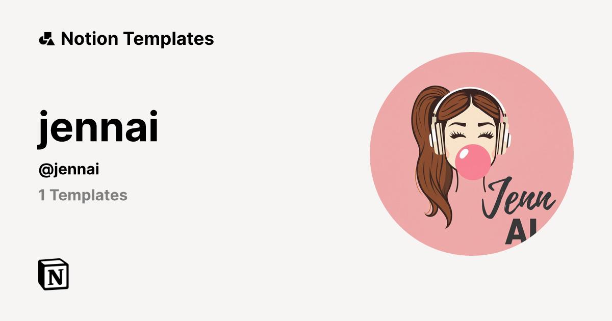 jennai | Template Creator | Notion Marketplace