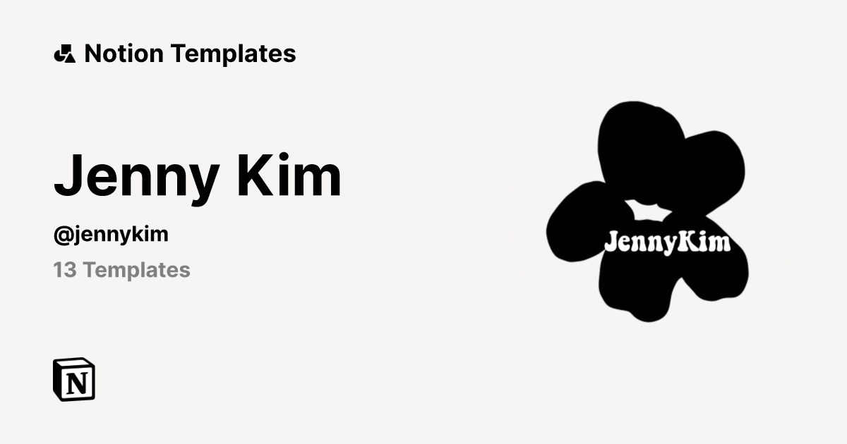Jenny Kim | Template Creator | Notion Marketplace
