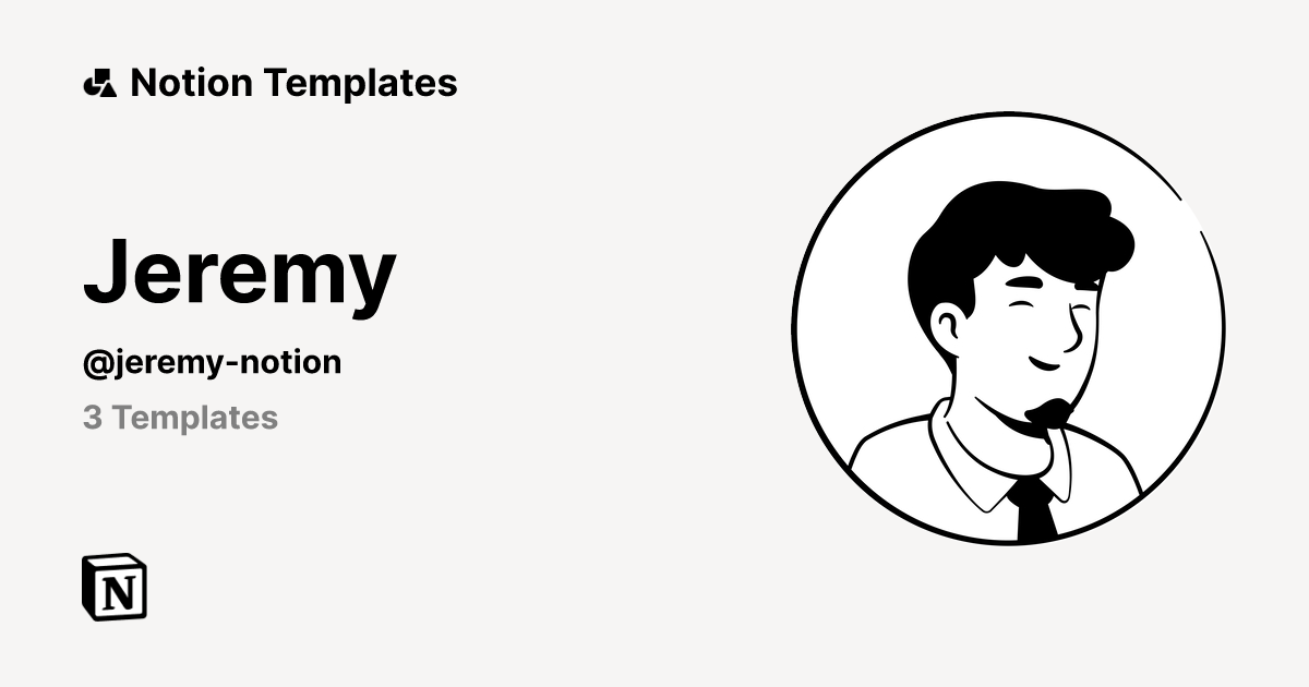 Jeremy | Template Creator | Notion Marketplace