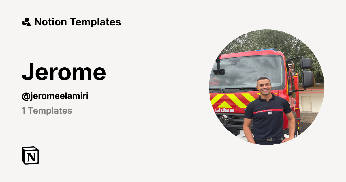 Jerome | Template Creator | Notion Marketplace