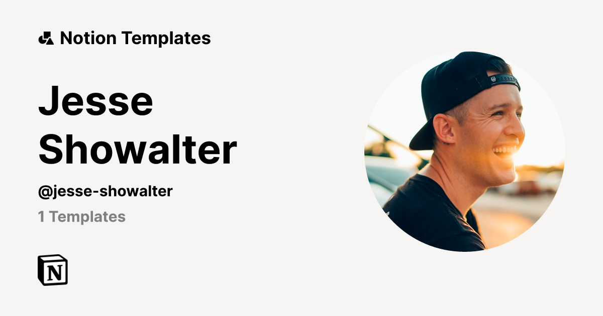 Jesse Showalter | Template Creator | Notion Marketplace