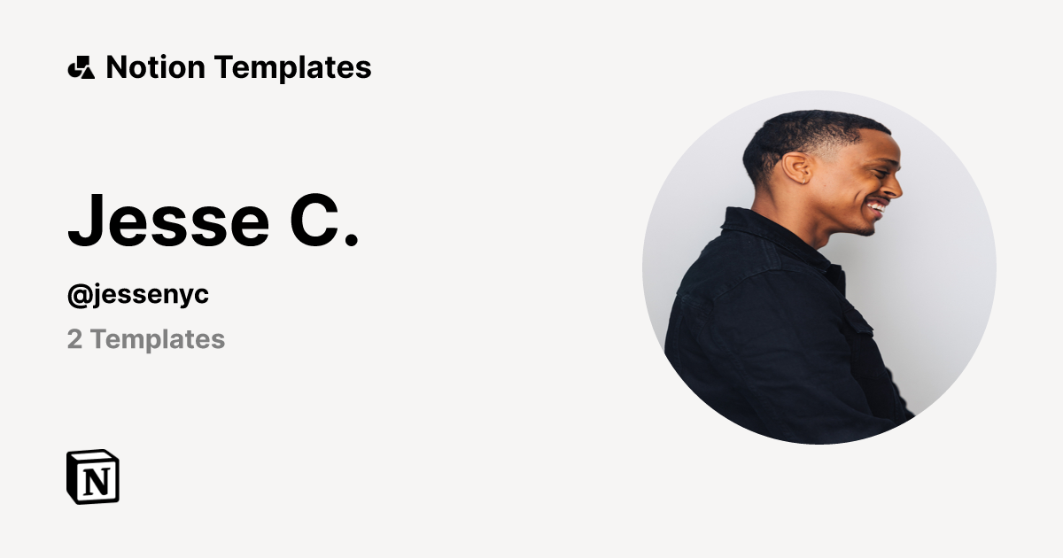 Jesse C. | Template Creator | Notion Marketplace