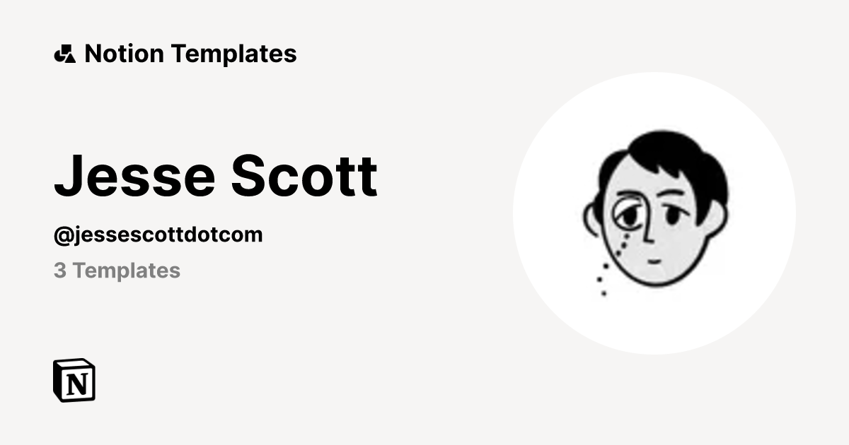 Jesse Scott | Template Creator | Notion Marketplace