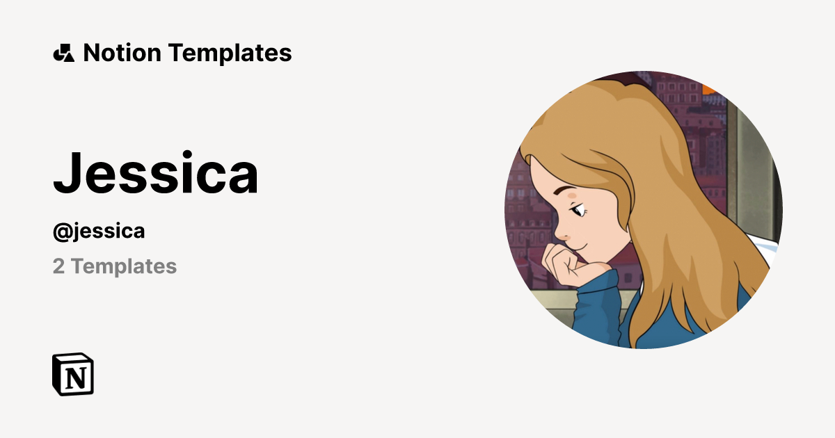 Jessica | Template Creator | Notion Marketplace