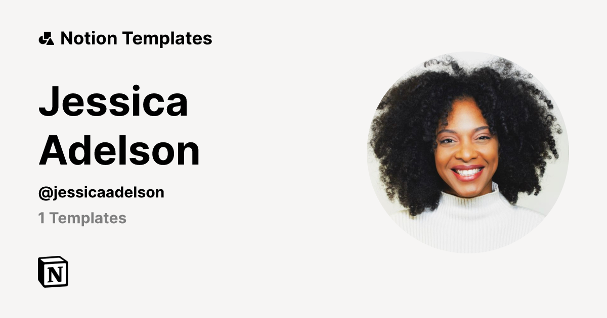 Jessica Adelson | Template Creator | Notion Marketplace