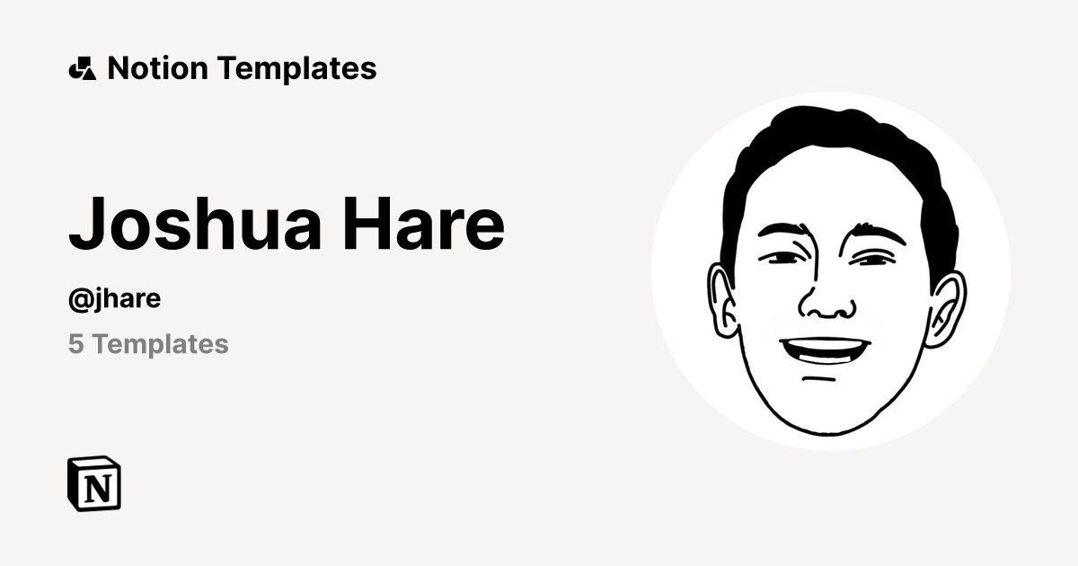 Joshua Hare | Template Creator | Notion Marketplace
