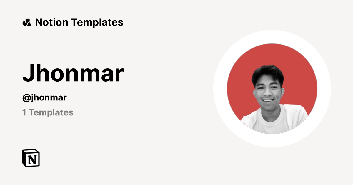 Jhonmar | Template Creator | Notion Marketplace