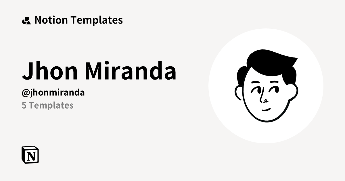 Jhon Miranda | Template Creator | Notion Marketplace