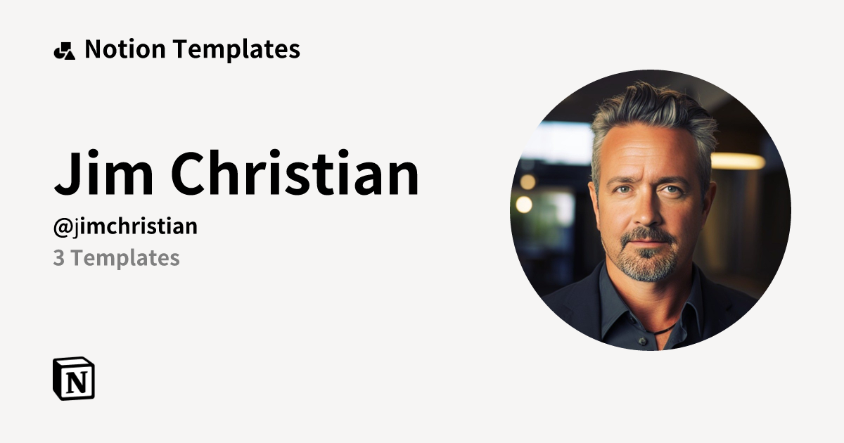Jim Christian | Template Creator | Notion Marketplace