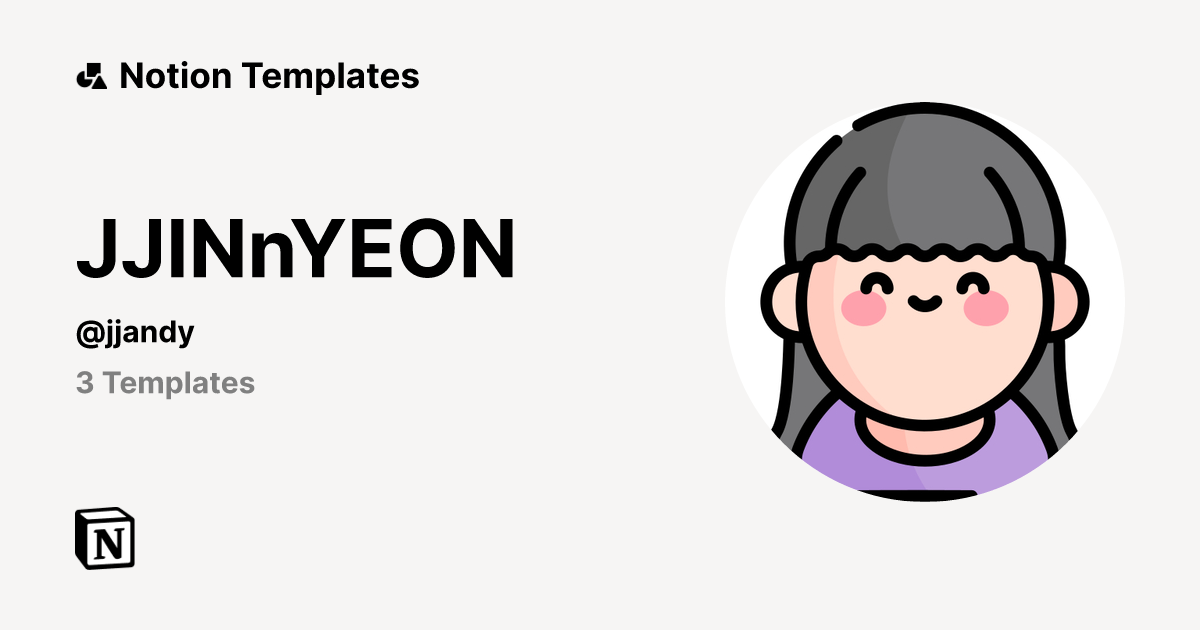 JJINnYEON | Template Creator | Notion Marketplace