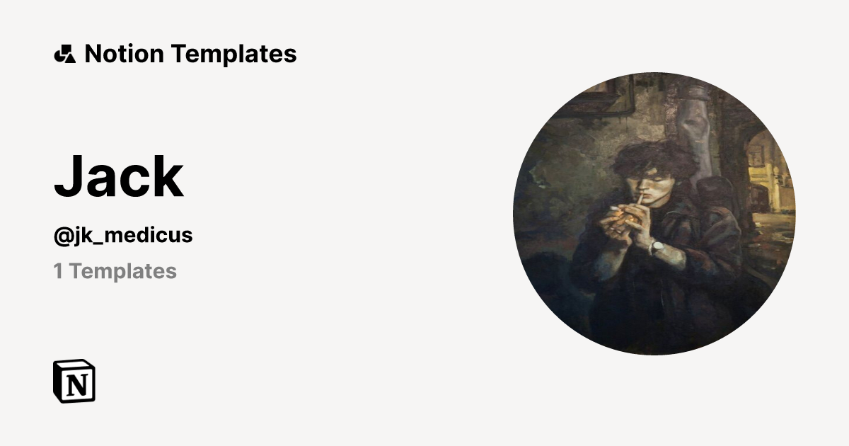 Jack | Template Creator | Notion Marketplace