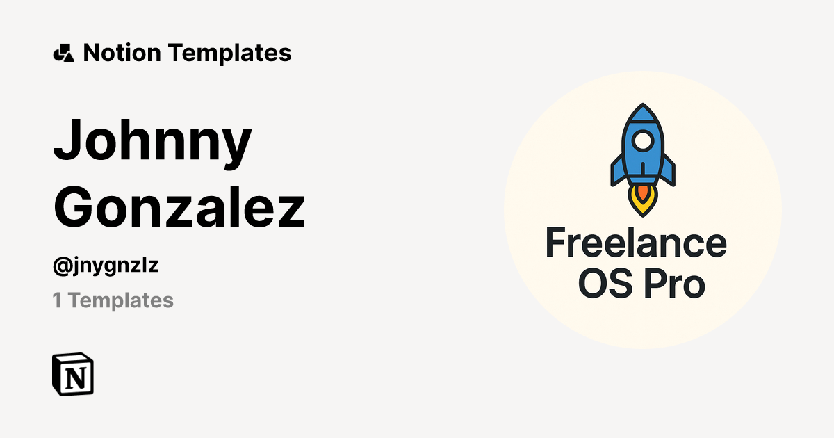 Johnny Gonzalez | Template Creator | Notion Marketplace