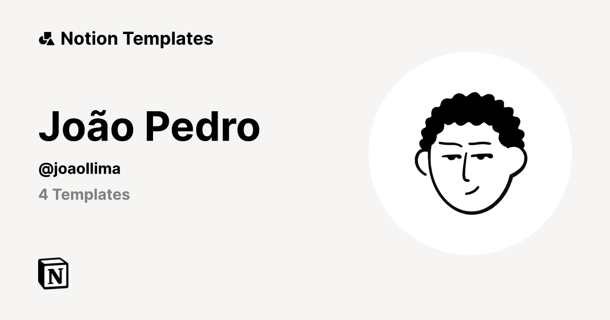 João Pedro | Template Creator | Notion Marketplace