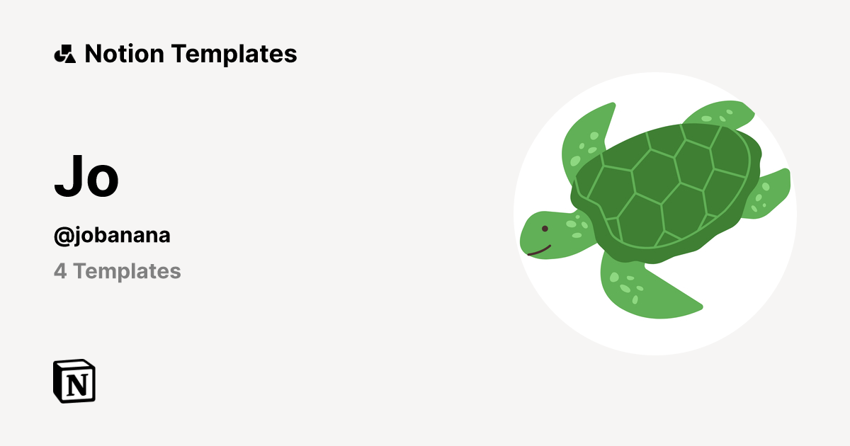Jo | Template Creator | Notion Marketplace