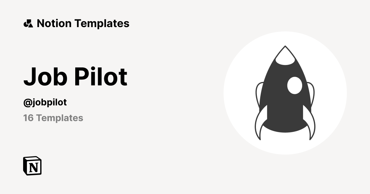 Job Pilot | Template Creator | Notion Marketplace
