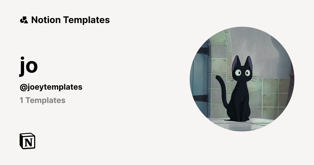 jo | Template Creator | Notion Marketplace
