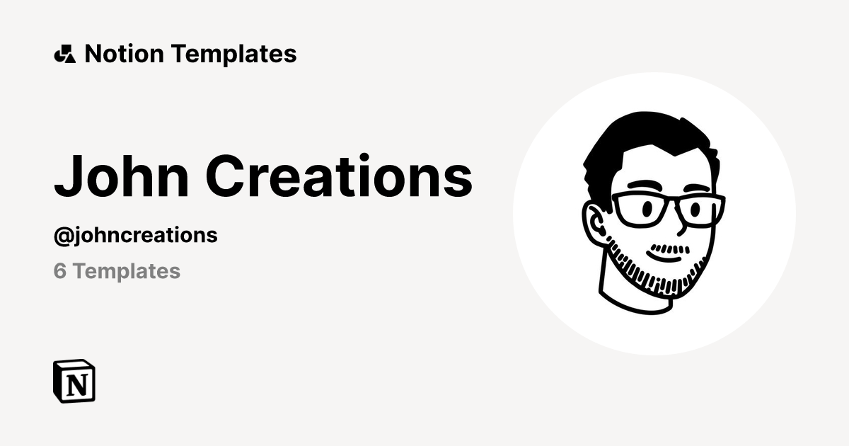 John Creations | Template Creator | Notion Marketplace