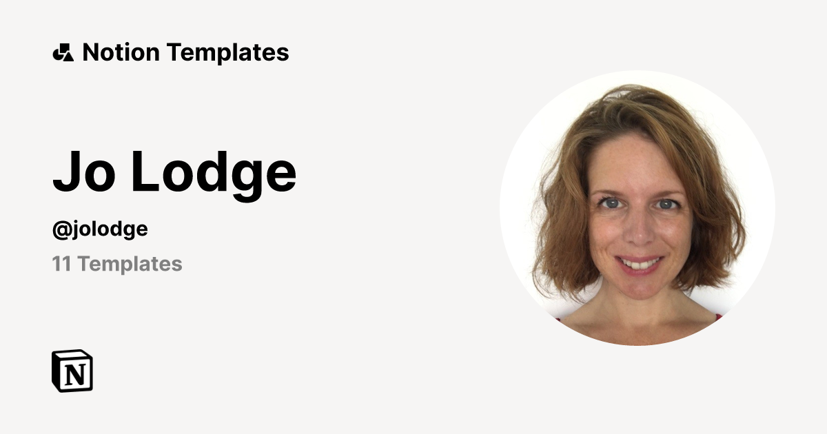 Jo Lodge | Template Creator | Notion Marketplace