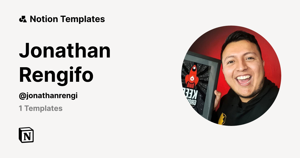 Jonathan Rengifo | Template Creator | Notion Marketplace